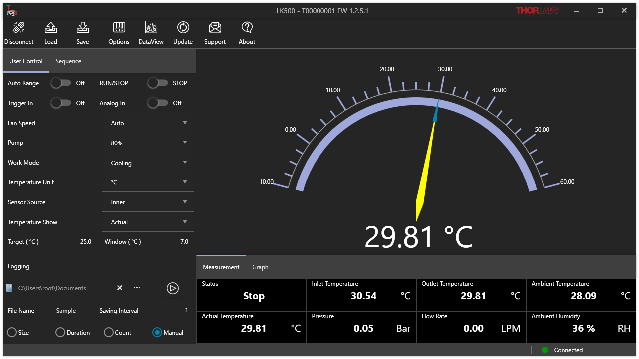 Thorlabs · Software for the Rack-Mounted Chiller
