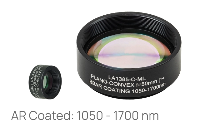 Thorlabs · Mounted N-BK7 Plano-Convex Lenses (AR Coating: 1050 - 1700 nm)