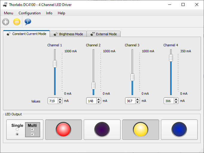 Thorlabs · Software for DC4100 and DC4104 Four Channel LED Drivers