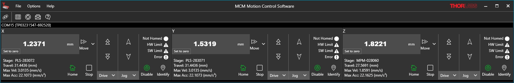 Thorlabs · Software for the MCM301 Stepper Motor Controller