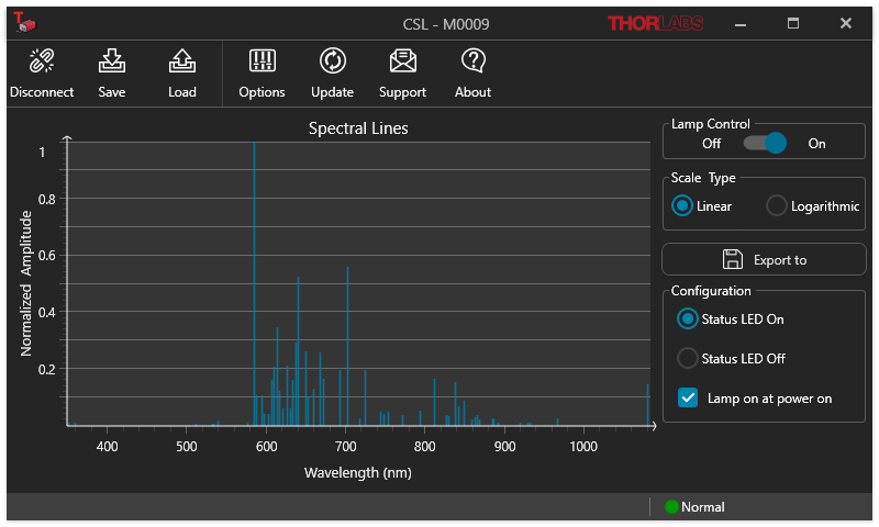 Thorlabs · Software for the CSL1 Neon Spectral Lamp