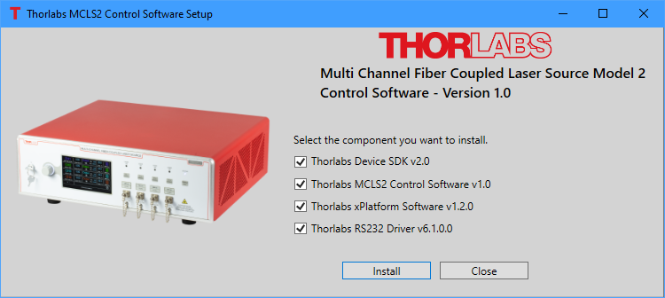 Thorlabs · MCLS2-CUSTOM Multi-Channel Laser/SLD Source Downloads