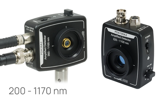 Thorlabs · Si and Black Si Free-Space Amplified Photodetectors
