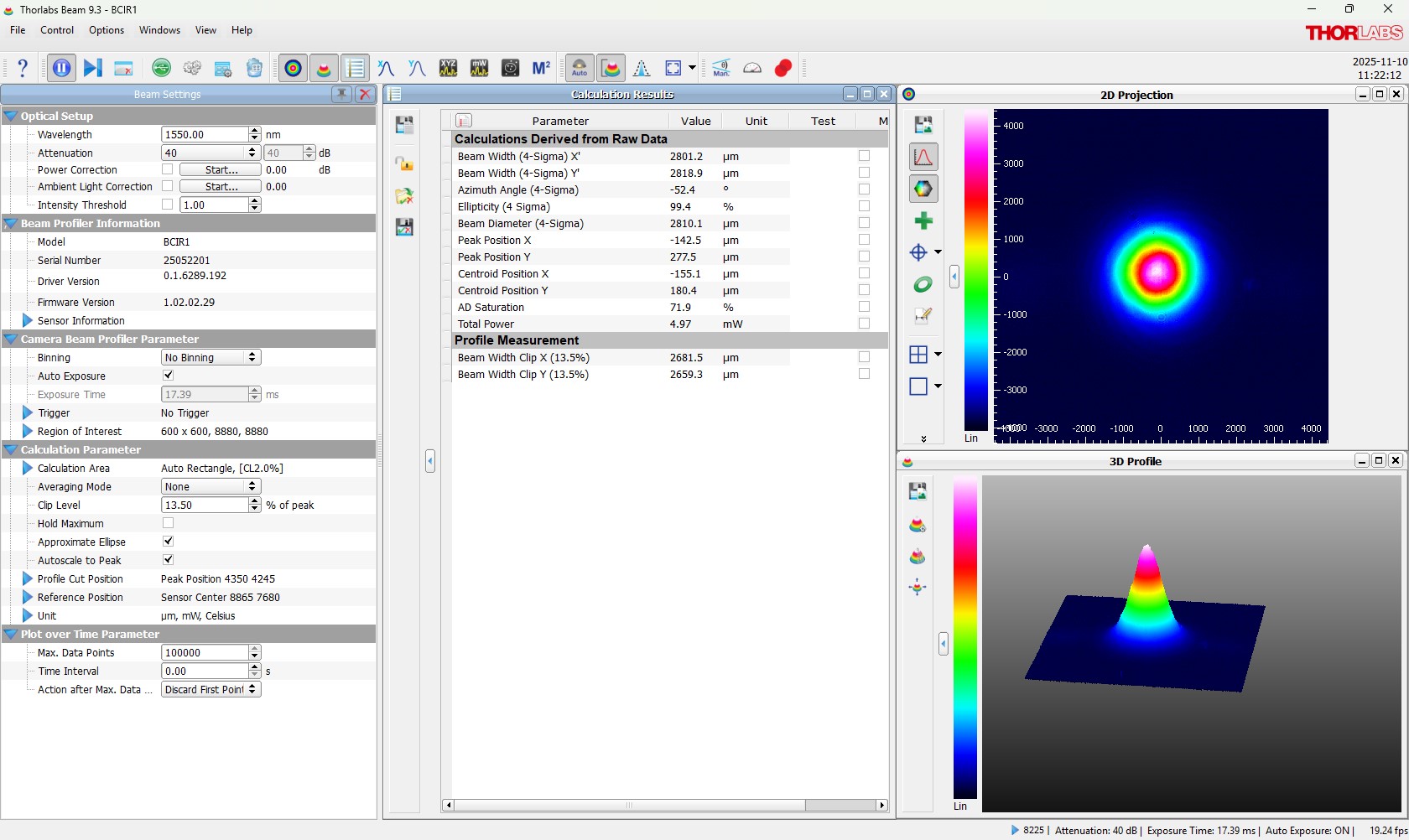 Thorlabs · Software for Thorlabs' Beam Profilers and M 2 Measurement ...
